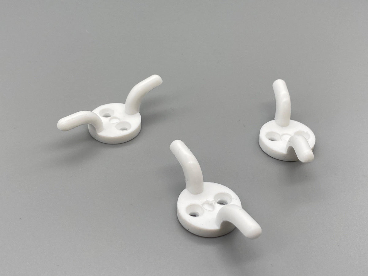 Plastic Cleat with Screws - White - Pack of 3 exclusive at Curtains