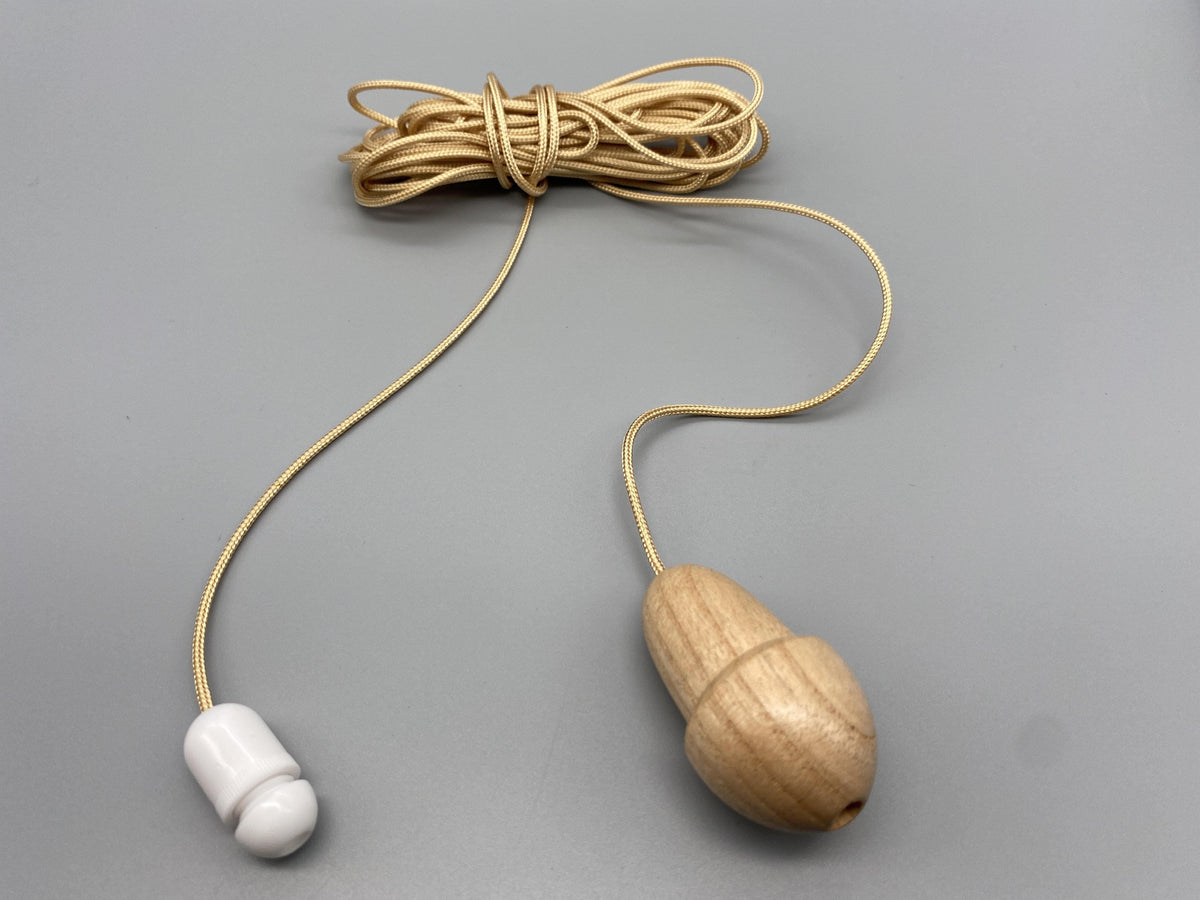Chestnut Wood Acorn with 1.5meter Gold Cord & Plastic Connector